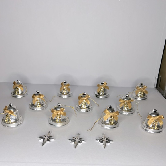 Vintage | Holiday | Vintage Plastic Silver Tone Bells And Stars Mini ...